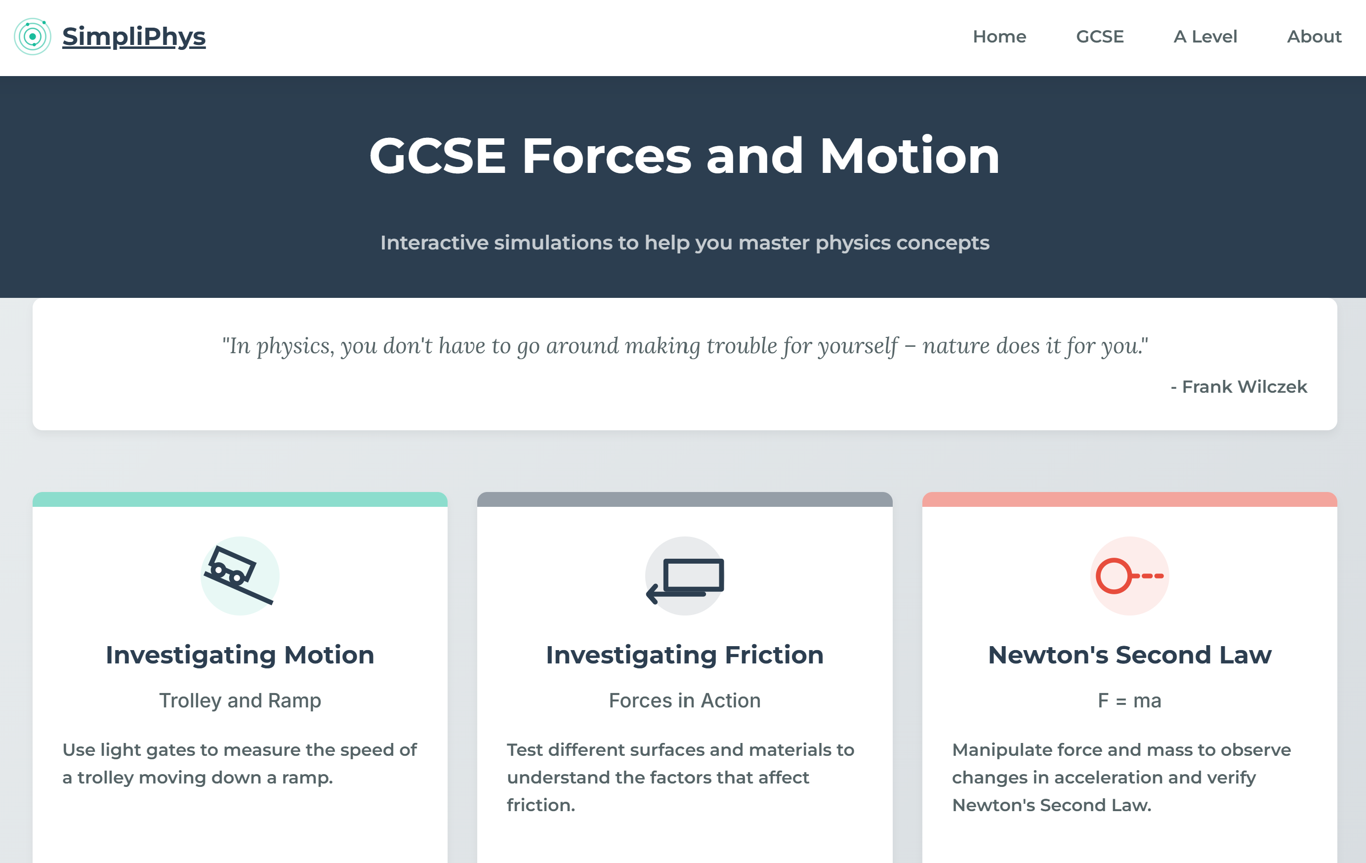 Forces & Motion Simulations - GCSE Physics Interactive Labs